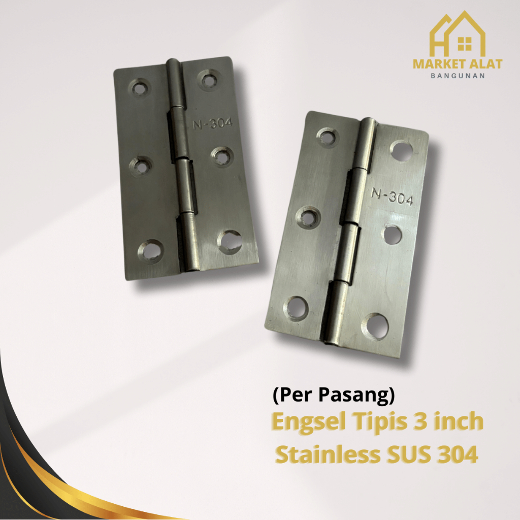Jual Engsel Tipis 3" Stainless SUS 304 / Engsel Lemari Jendela Kupu Per ...