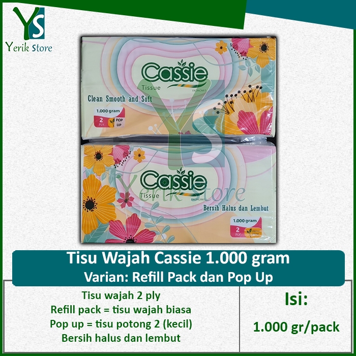 Jual Tisu Cassie 1000 gram 2 ply FACIAL TISSUE TISU WAJAH KILOAN ...