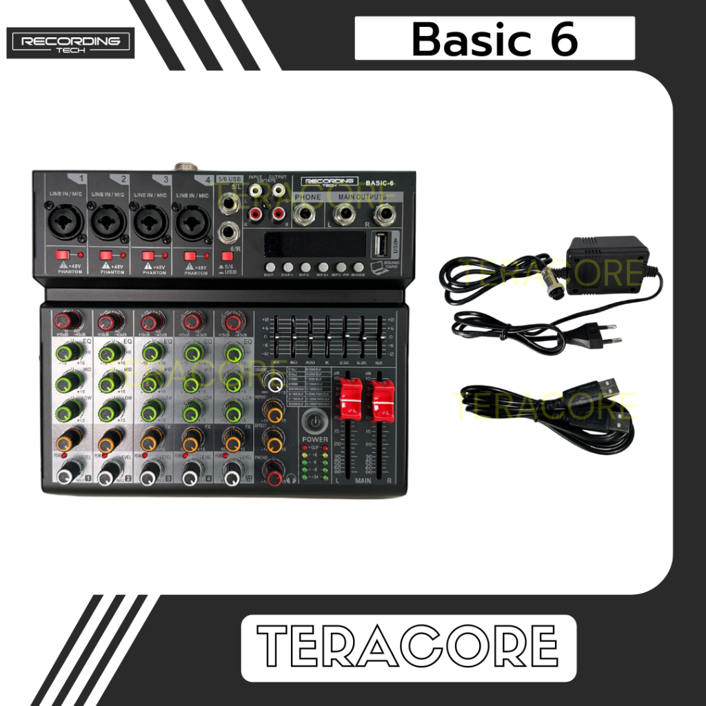 Jual Recording Tech Basic 6 Basic6 Mixer 4 Channel 6 Input USB ...