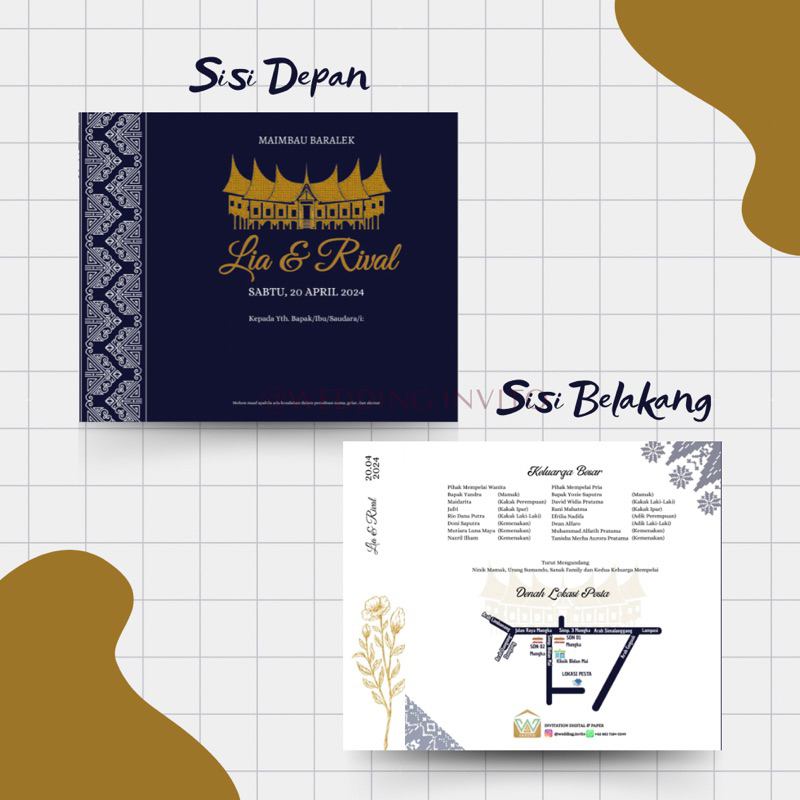 Jual MINANG LIPAT 2 - [BISA REQUEST DESIGN/WARNA]; Undangan Pernikahan ...