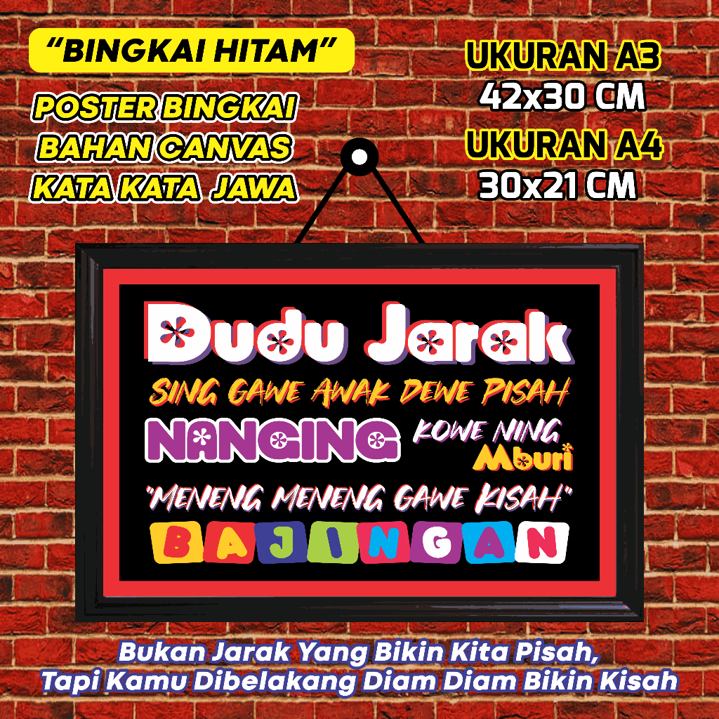 Jual POSTER BINGKAI CANVAS KATA KATA JAWA | Shopee Indonesia