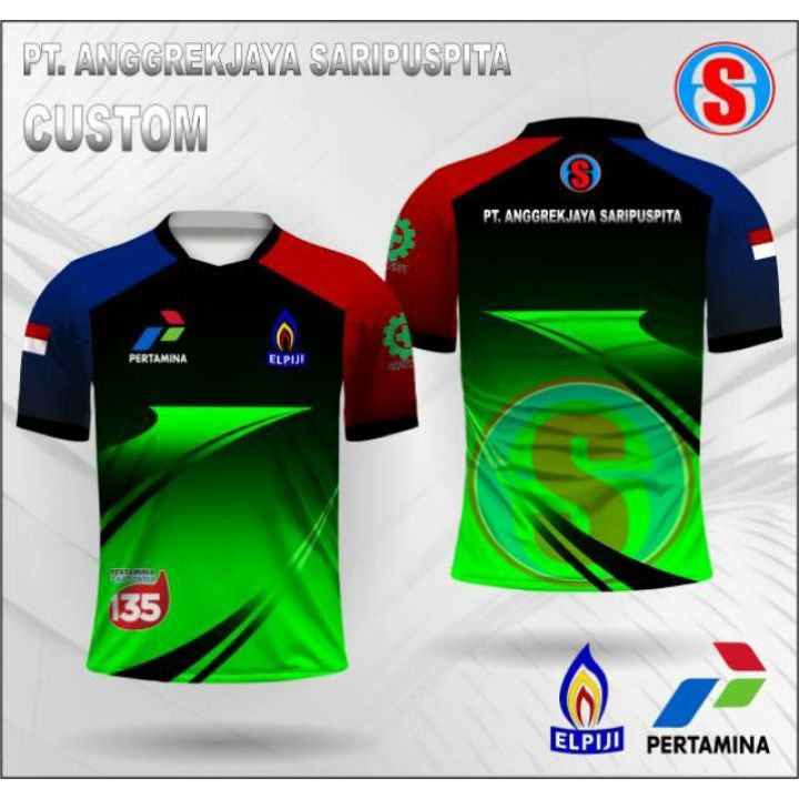 Jual Kaos jersey pertamina free custom nama dan logo | Shopee Indonesia
