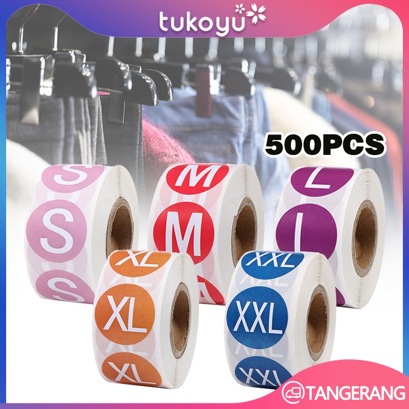 Jual Sticker Label Size Baju 500pcs 1Roll/Stiker Ukuran Baju/Stiker ...