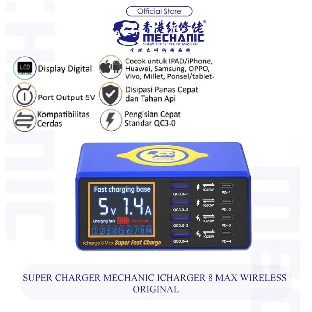 Jual Mechanic Icharger 8 MAX Super Cherger Wireless Original | Shopee ...