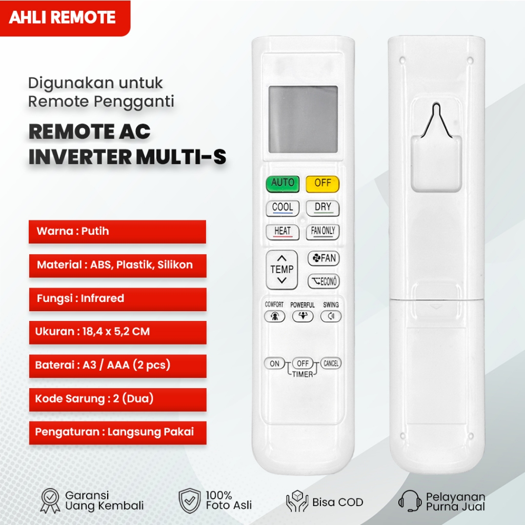 Jual Remote AC Daikin Inverter Multi-S / Remot AC Daikin ARC480A33 ...