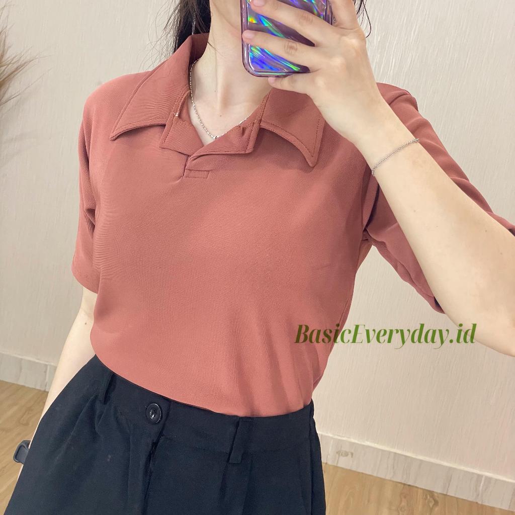 Jual BasicEveryday Basic Polo Crop Top Wanita Baju Polo Shirt BE01 | Shopee Indonesia