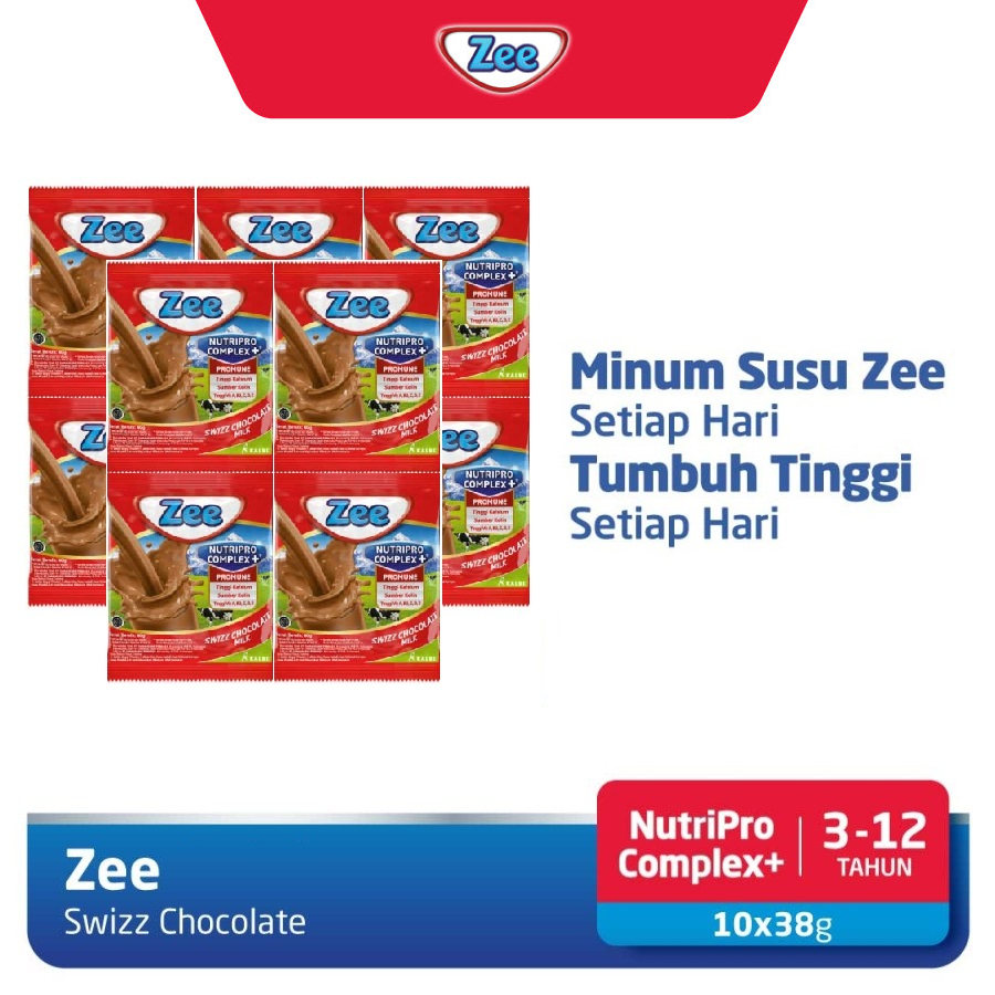 Jual ZEE Sachet Renceng Swizz Chocolate 10 x 38g - Susu Bubuk | Shopee ...