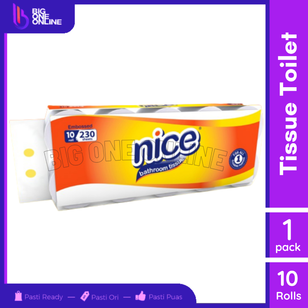 Jual Tissue Toilet Nice Roll Core Emboss 10 Roll, Tisu Gulung Kamar ...