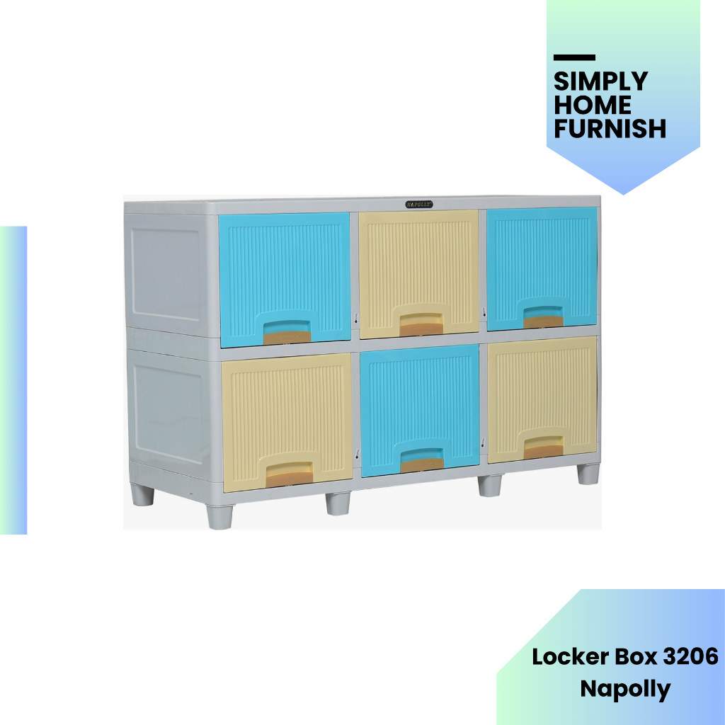 Jual LEMARI PLASTIK / RAK SERBAGUNA / LOCKER BOX NAPOLLY 6 DAN 9 PINTU ...