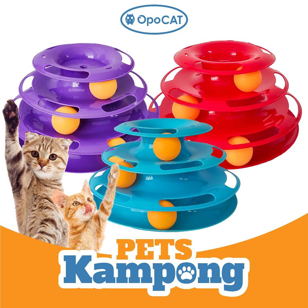 Jual Opo Cat - Mainan interaktif Kucing Play Toy 3 Tower bola track 3 ...