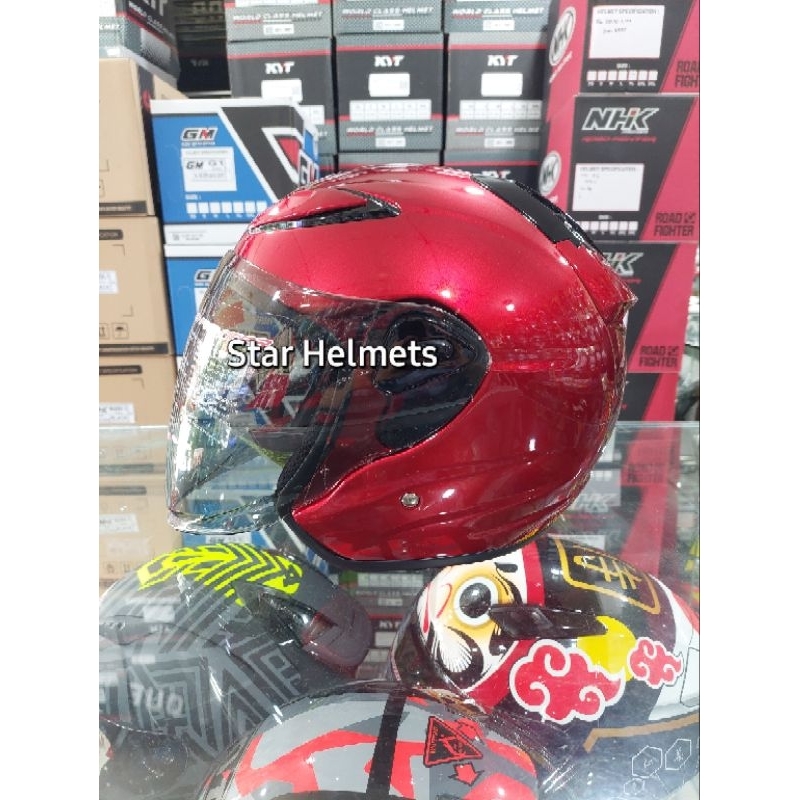 Jual Helm NHK R6 Solid Red Maroon Metalic | Shopee Indonesia