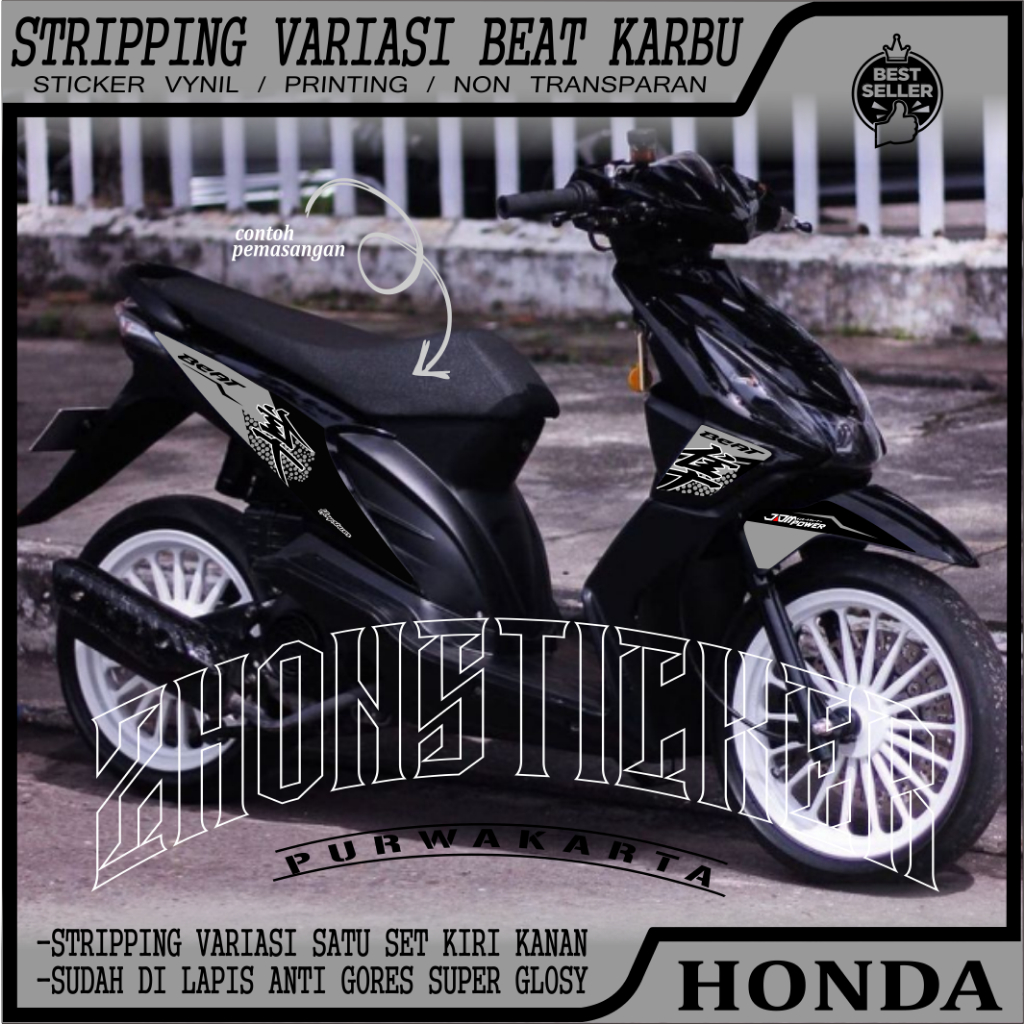 Jual STRIPING HAYABUSA VARIASI HONDA BEAT KARBU/OLD STIKER POLET BODI ...