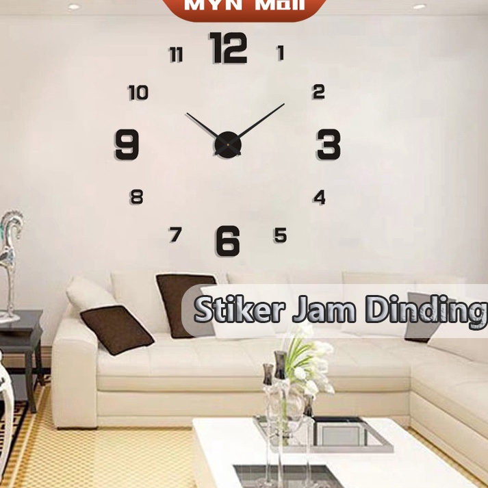 Jual ART K76G MYN Mall Jam Dinding 3D Stiker Jam Dinding Digital 3D ...