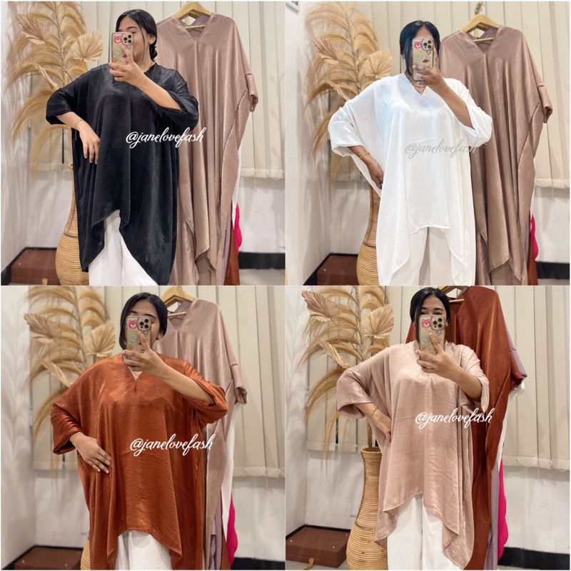 Jual BLOUSE KAFTAN TUNIK ARUNA SHIMER (HANYA ATASAN) | Shopee Indonesia