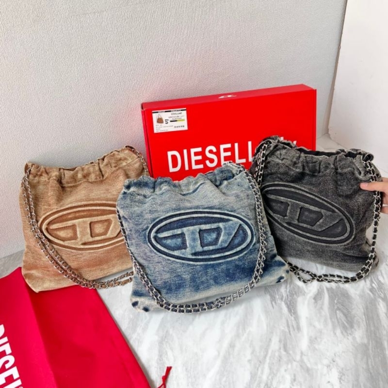 Jual Tas selempang disel hitam coklat nude biru denim | Shopee Indonesia
