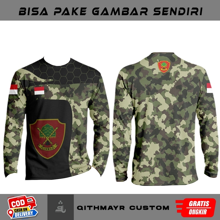 Jual kaos baju LINMAS terbaru 2024 / baju LINMAS loreng tentara / kaos ...