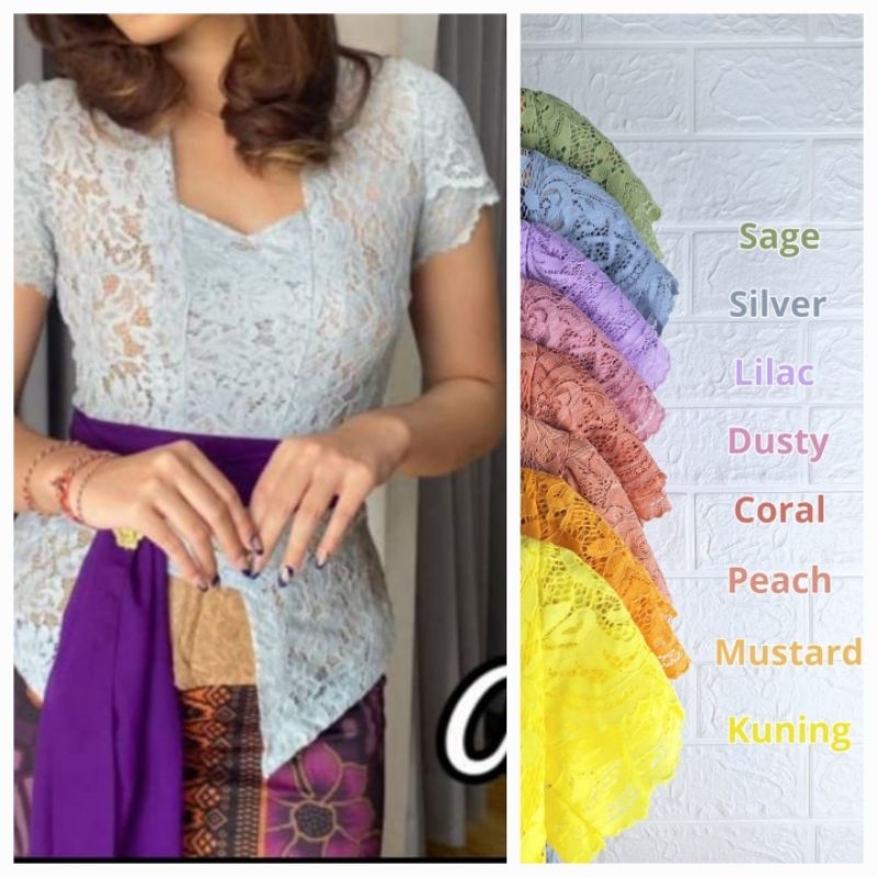 Jual Kebaya Bali Brokat Sofia Strecth Lengan Pendek Model Lilit ...