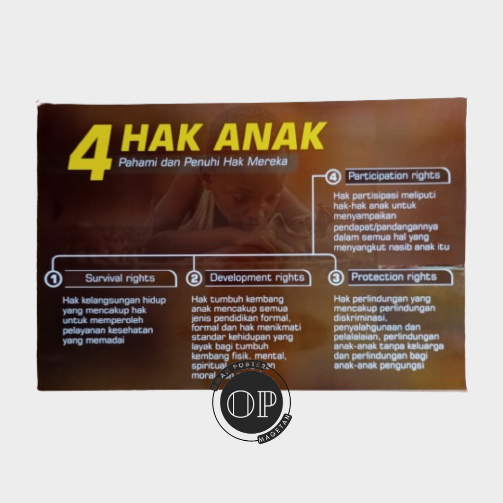 Jual Poster 4 Hak Anak - Poster Pahami dan Penuhi Hak Anak - Poster ...