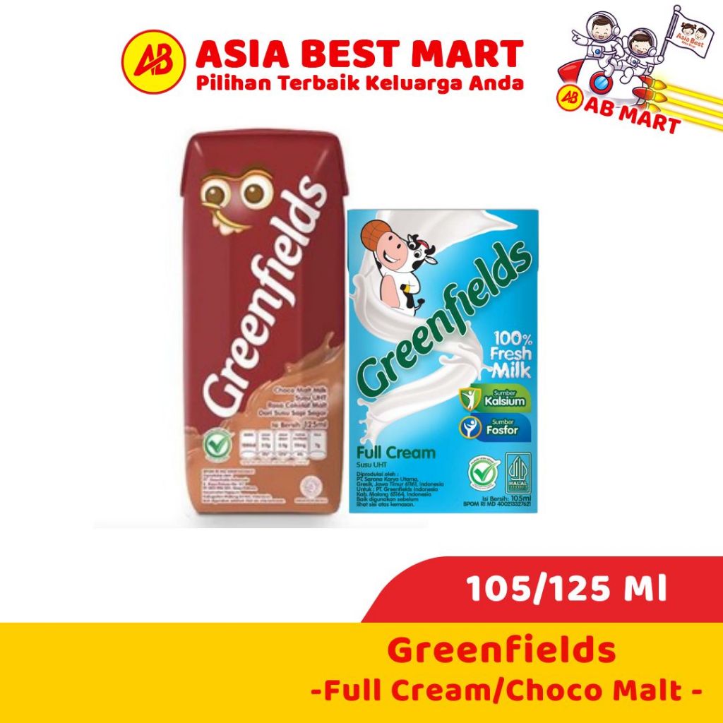 Jual Greenfields 105ml Susu Uht Full Cream Choco Malt 125 ml Susu Cair Fresh Milk - ASIA BEST ...