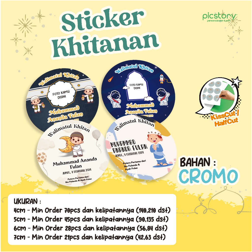Jual Stiker Bulat Khitan / Cetak Sticker Khitan / Souvenir Khitan ...