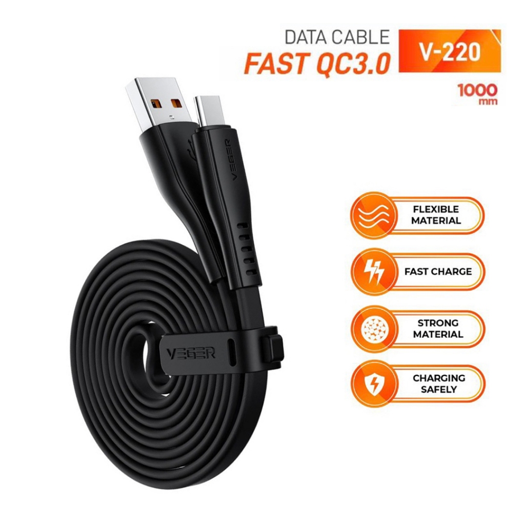 Jual Kabel Data Charger Veger V220 Micro USB V230 TYPE C Fast Charging ...