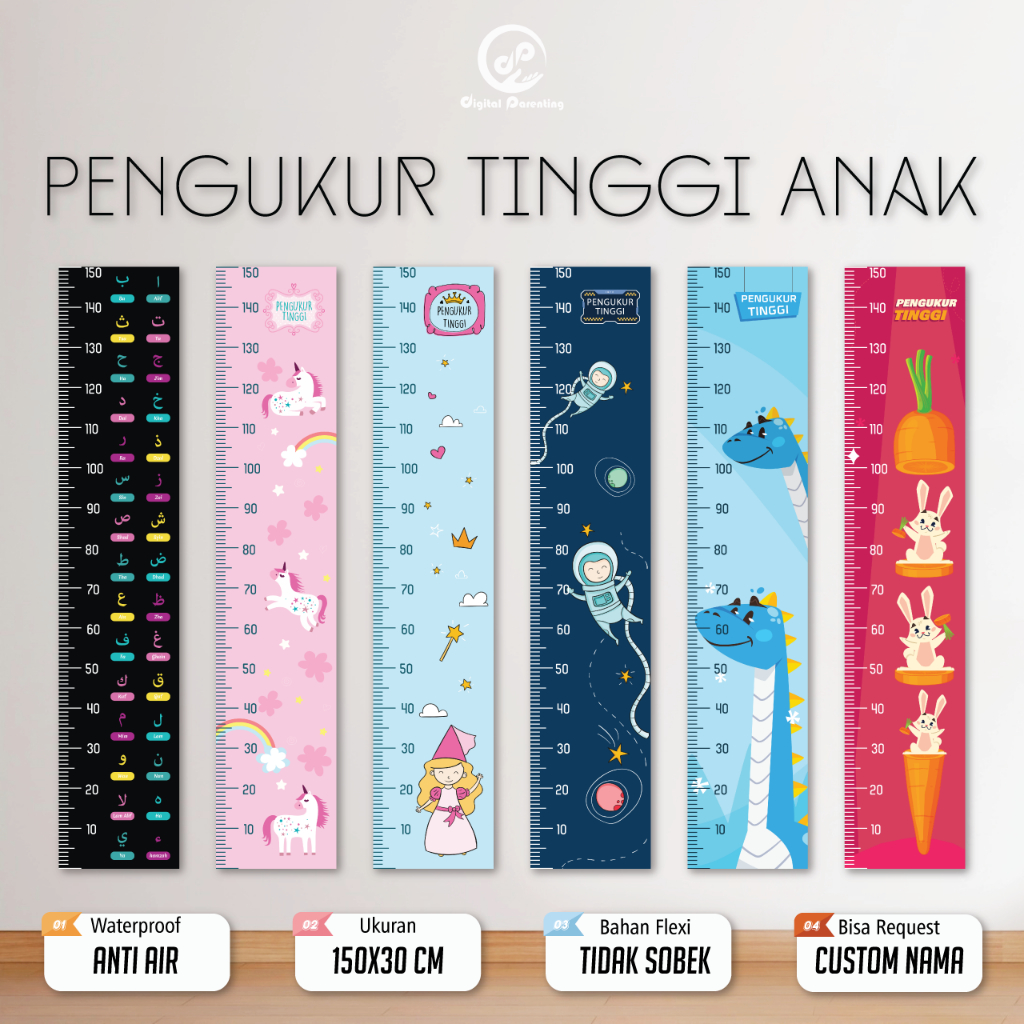 Jual Pengukur Tinggi Badan Anak Custom Nama / Growth Chart / Height ...