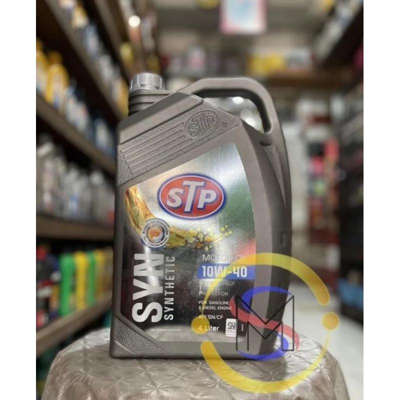 Jual Oli Mesin Merek Stp Synthetic motor oil SAE 10W-40 Kemasan 4Liter | Shopee Indonesia