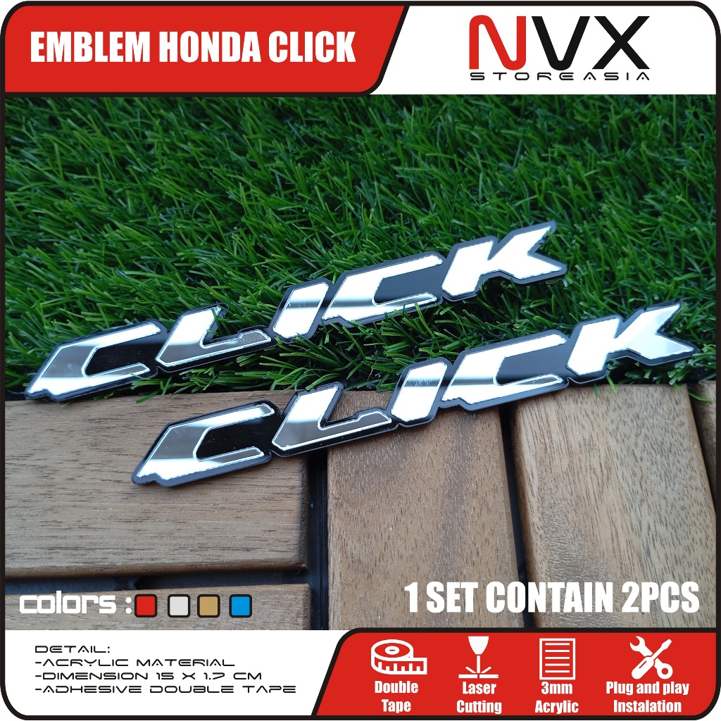 Jual 1 SET 2PCS Emblem Honda Click 125i 150i Stiker Logo Timbul Vario ...