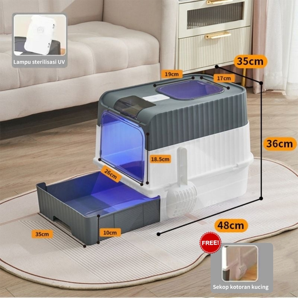 Jual Litter Box Kucing Tempat Pup/Tempat Bak Pasir Kucing Cat Toilet ...