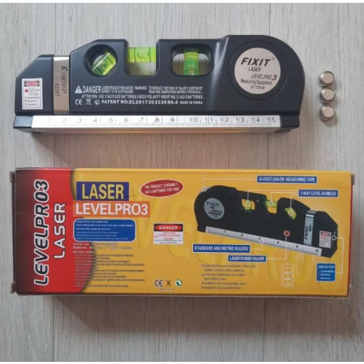 Jual Waterpass laser Level Pro 3 Meteran Laser Infrared Waterpass Fixit ...
