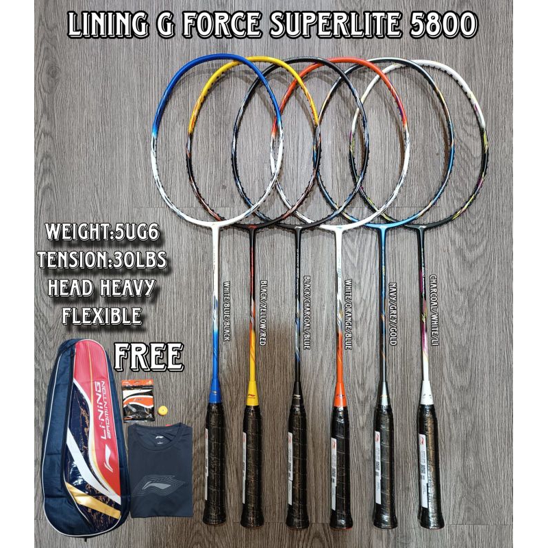 Jual raket badminton Li-Ning g force super lite 5800 dan 5900 5u 30 lbs ...