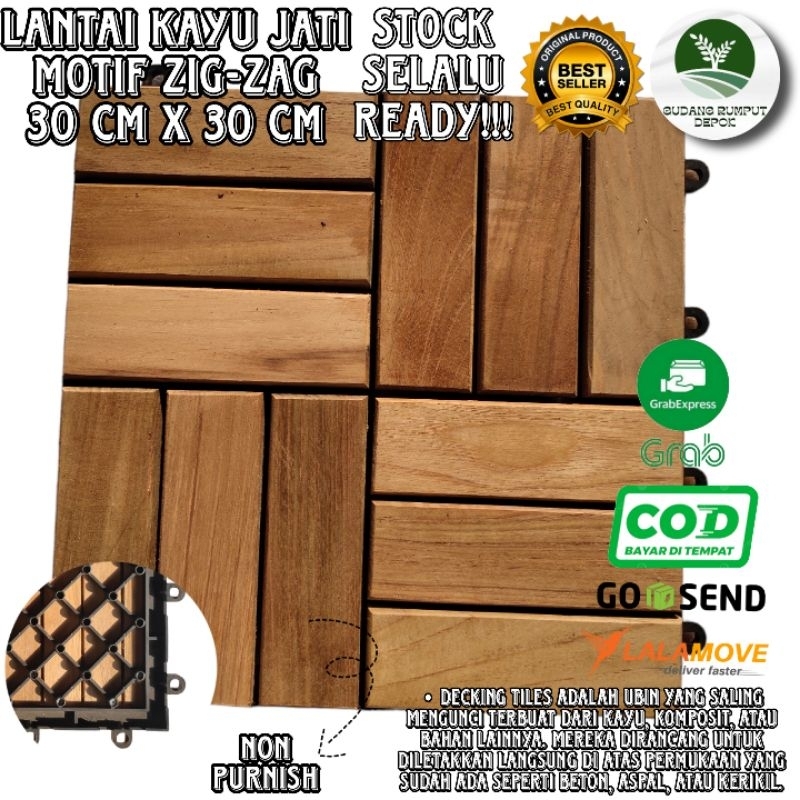 Jual Karpet kayu zig-zag Non Purnish BEST SELLER 30 cm x 30 cm x 2 cm ...