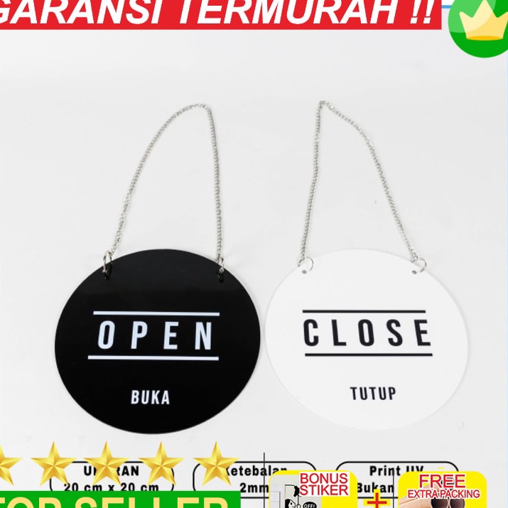 Jual Stok Baru Murah OPEN CLOSE AKRILIK SIGN BUKA TUTUP SIGN SIGN ...