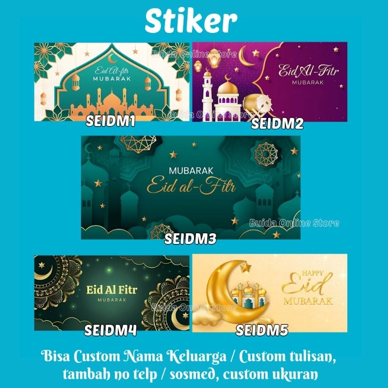 Jual Stiker Sticker Eid Al Fitr Mubarak Label Selamat Hari Raya Idul ...