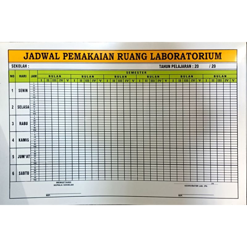 Jual papan jadwal pemakaian ruang laboratorium | Shopee Indonesia