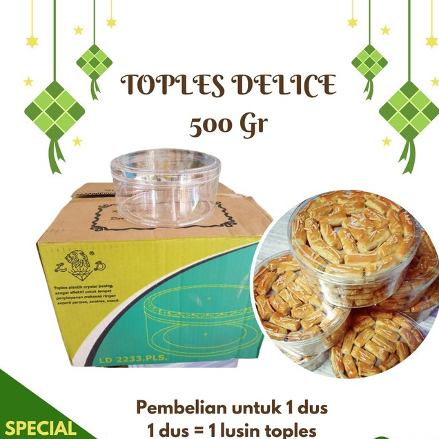 Jual Toples Kue Kering Bulat Merek Delice LD 2233 1/2 kg Isi 12 Pcs ...