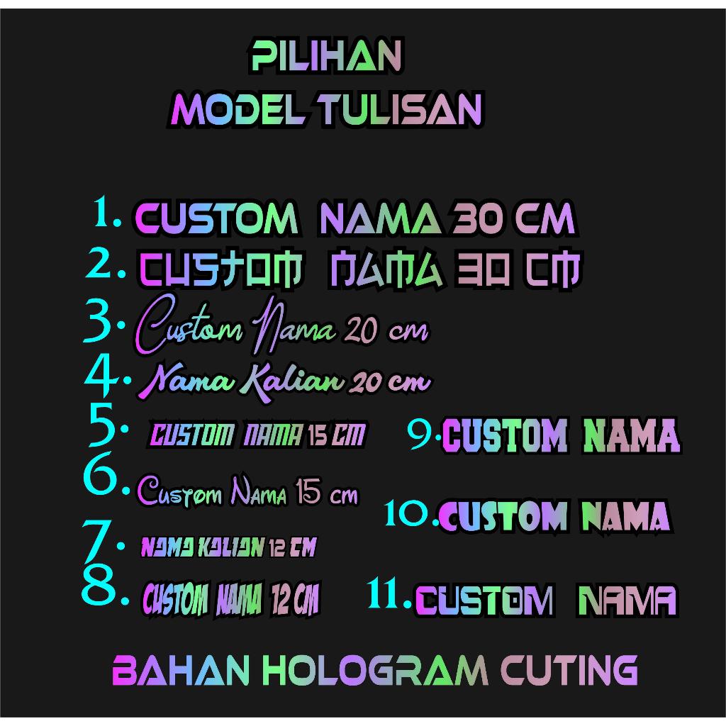 Jual stiker costum nama hologram cuting | Shopee Indonesia Jual stiker costum nama hologram cuting | Shopee Indonesia