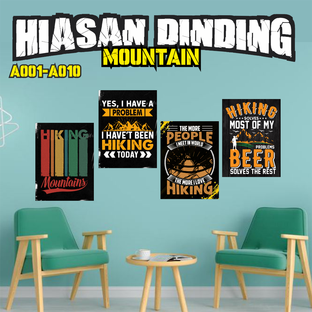 Jual Hiasan dinding aesthetic code 01-10 mountain / Pajangan dinding ...