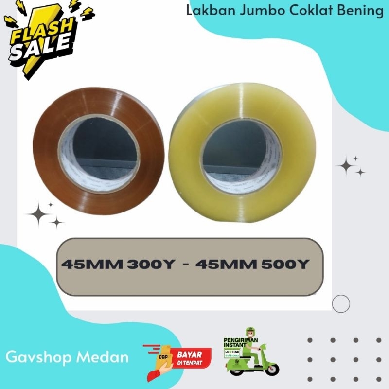 Jual Lakban Jumbo Coklat Bening 45mm 300y dan 45mm 500y Best Qualiity ...