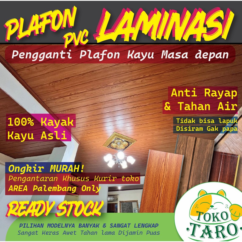Jual Plafon PVC LAMINATE KULIT KAYU Distributor Palembang | Shopee ...