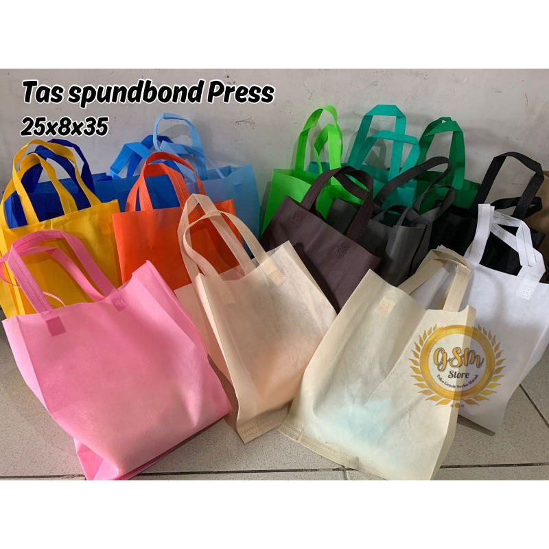 Jual TAS SPUNBOND PRESS 25X8X35 (per 1 pcs) Goodie Bag Tas Belanja Tas ...