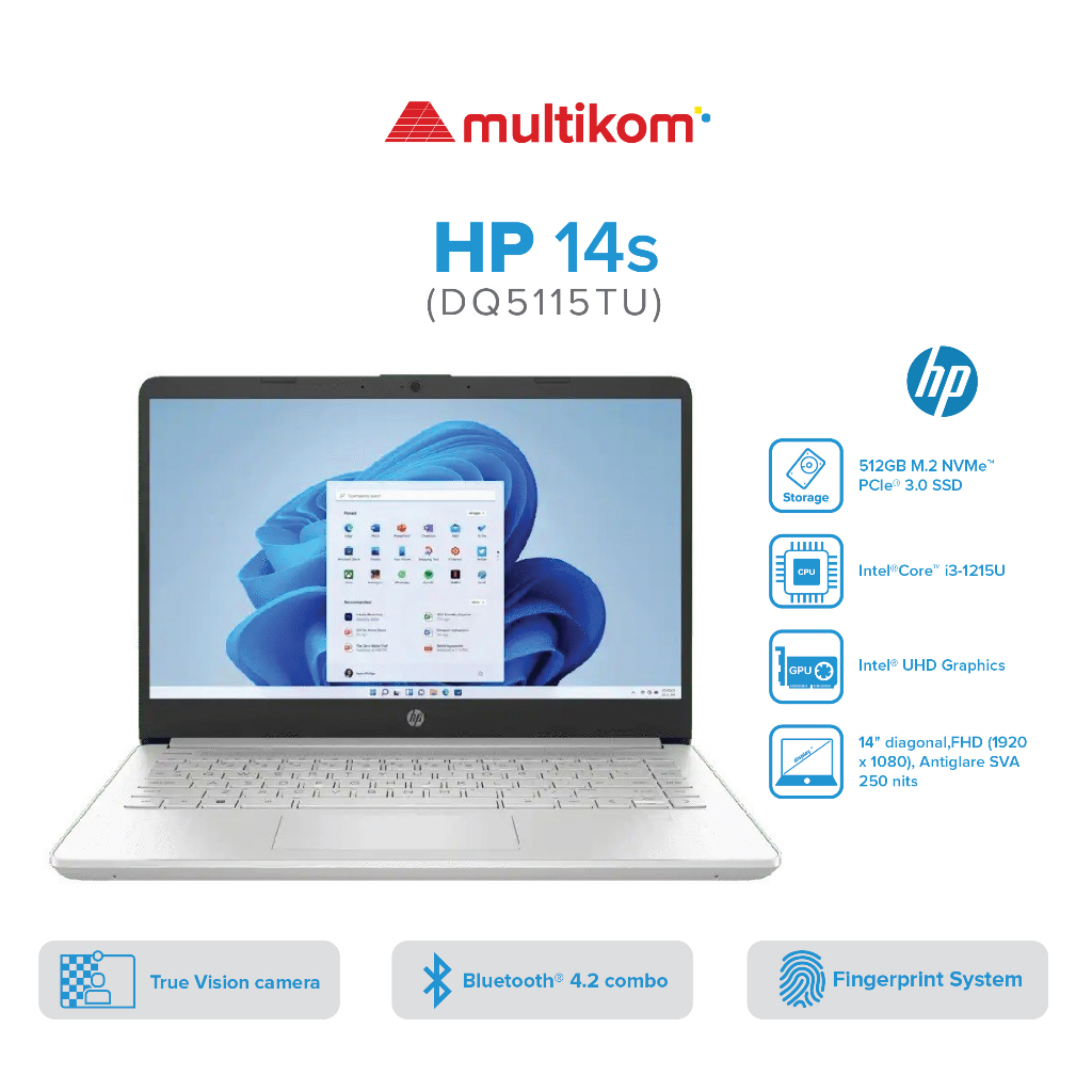 Jual HP 14s-DQ5115TU i3-1215U 4GB 512SSD FHD W11 OHS | Shopee Indonesia