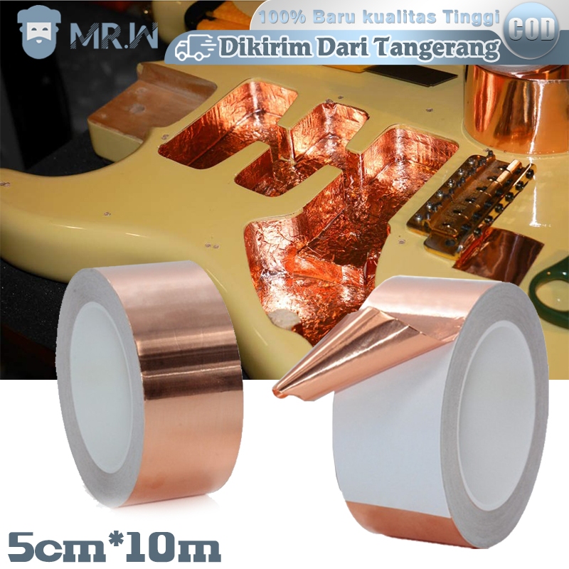Jual 50mmx10m Copper Foil Tape Adhesive Isolasi Conductive Copper Tape ...