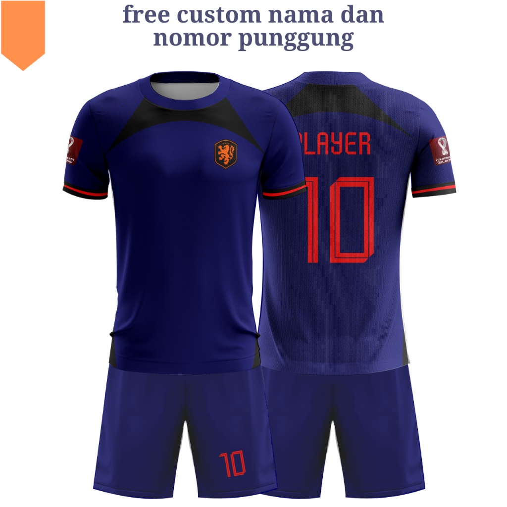 Jual Jersey Timnas Belanda Away/ Baju Bola timnas Belanda Free Custom ...