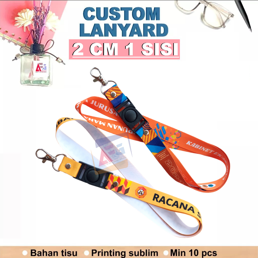 Jual Tali lanyard custome 2cm 1sisi /lanyard id card/lanyard printing ...