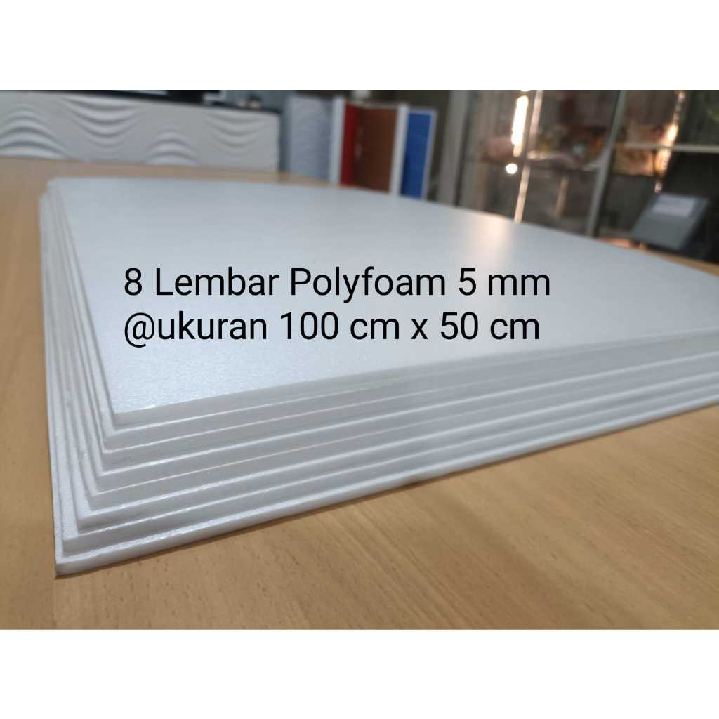 Jual 8 lembar Polyfoam Board 5 mm (ukuran 100 cm x 50 cm per lembar ...