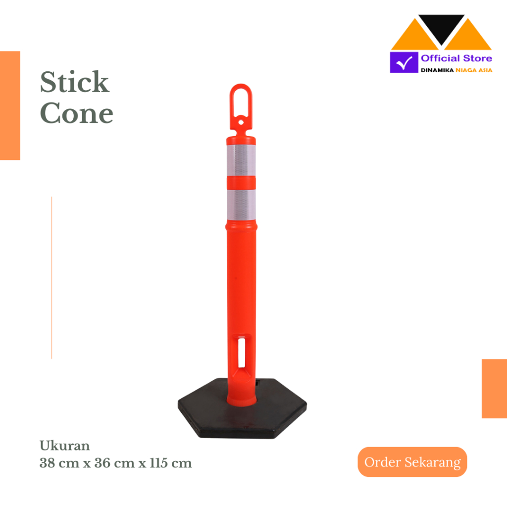 Jual Stick Cone Rubber Base Hitam 1 Meter Penanda dan Penghalang Jalan ...