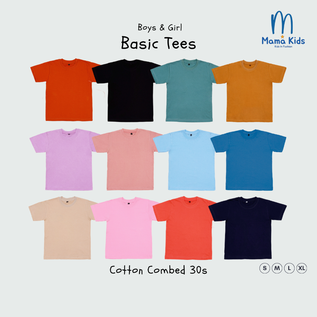 Jual Mama kids - Kaos polos anak laki laki| Kaos anak perempuan basic tee bahan cotton combed ...