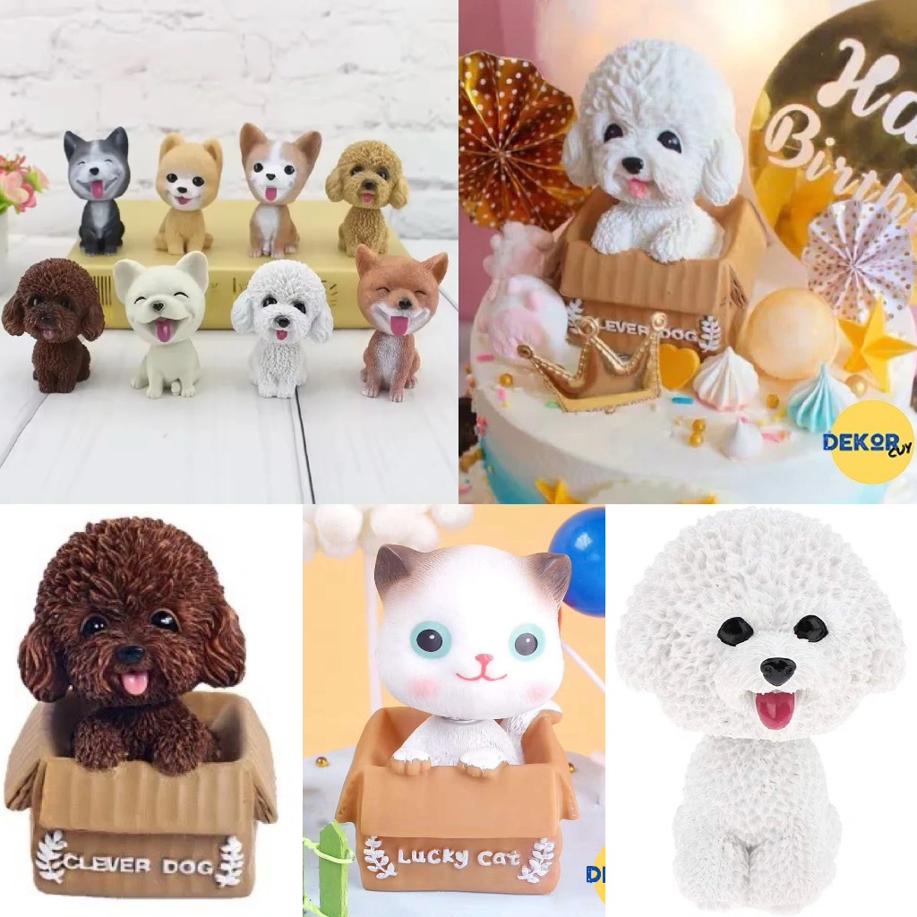 Jual CAKE TOPPER BENTUK FIGURE HEWAN PELIHARAAN PET ANJING PUPPY POODLE ...