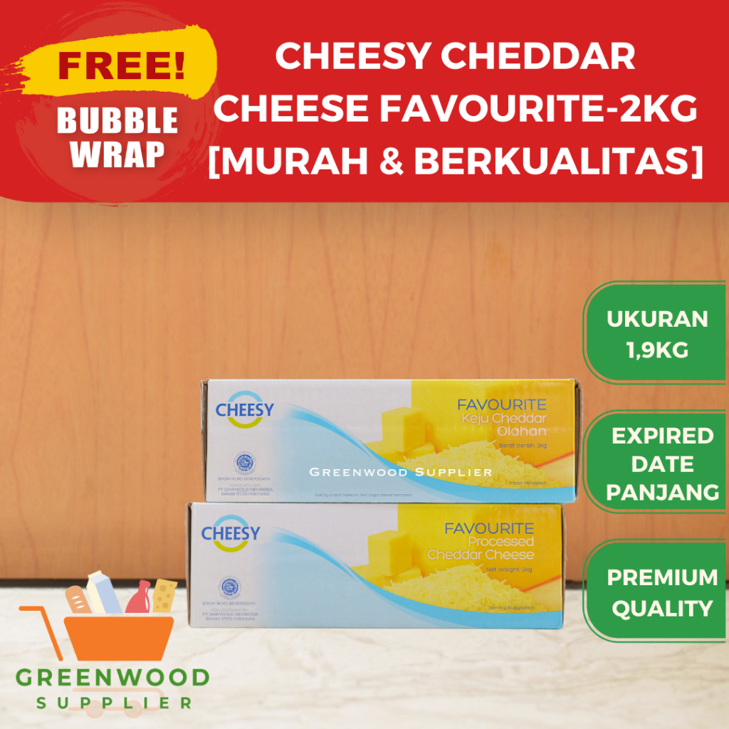 Jual Cheesy Favourite Cheddar Cheese - 1,9KG | Shopee Indonesia